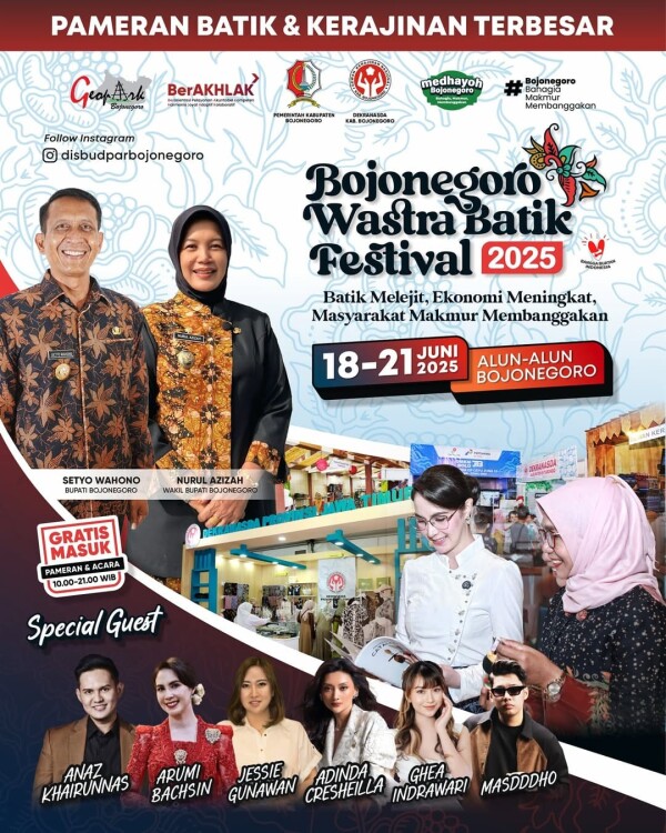 Bojonegoro Wastra Batik Festival 2025 Bakal Diramaikan Ghea Indrawari ...